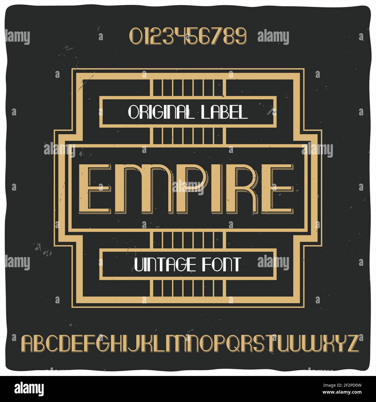 Original label typeface named "Empire". Good handcrafted font for any ...