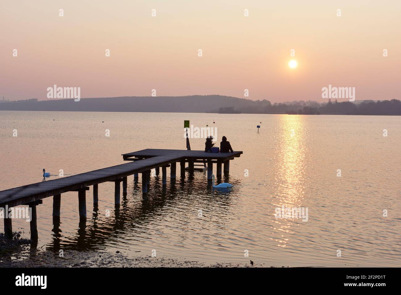 Evening mood at the Ammersee Stock Photo - Alamy