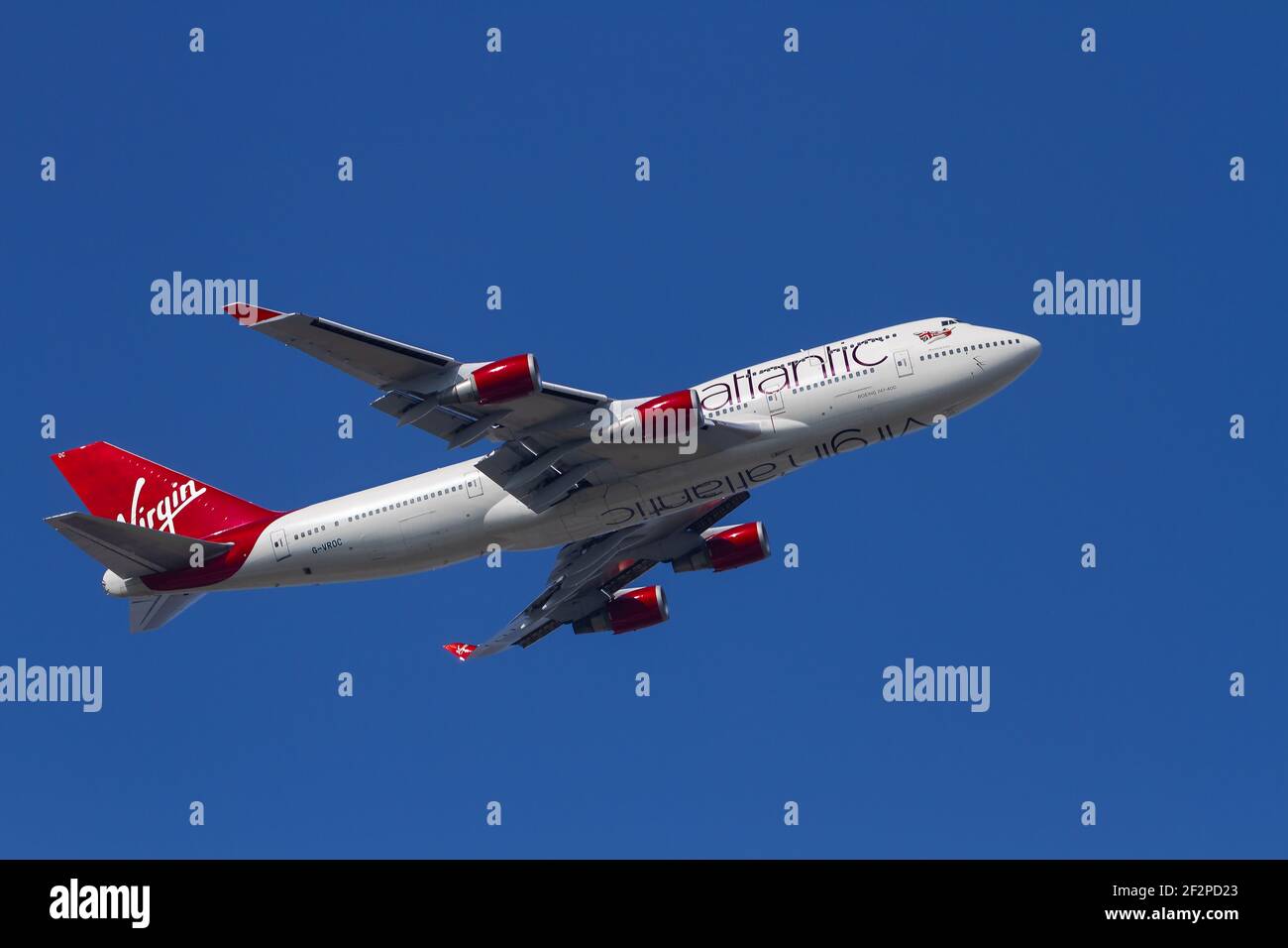 London, Heathrow Airport, UK, October 2019 - Virgin Atlantic Boeing 747 ...