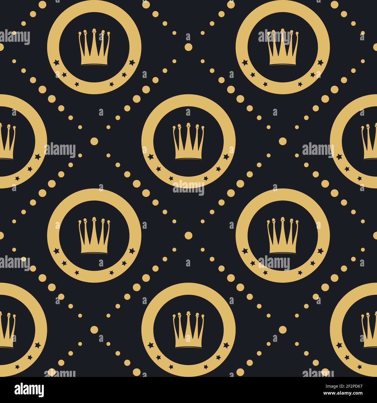 Crown golden pattern seamless. Vintage luxury classic background ...