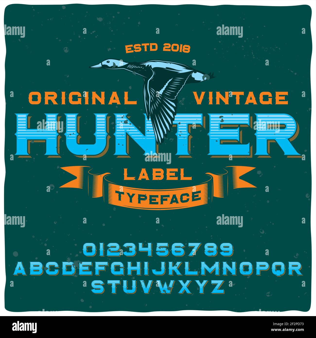 Vintage label typeface called " hunter Stock Vector Image & Art - Alamy