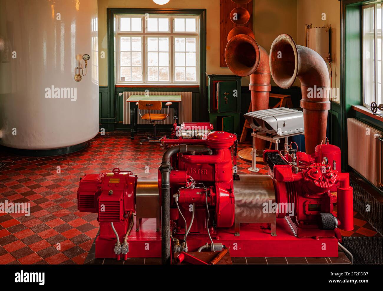 Engine room, Hirtshals lighthouse Stock Photo - Alamy