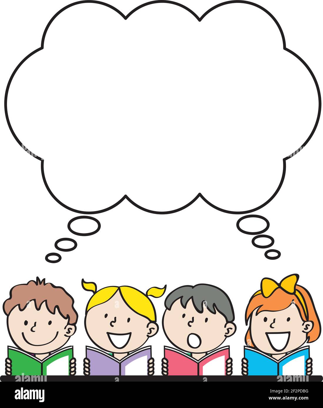 vector cartoon children reading border frame speech bubble background ...