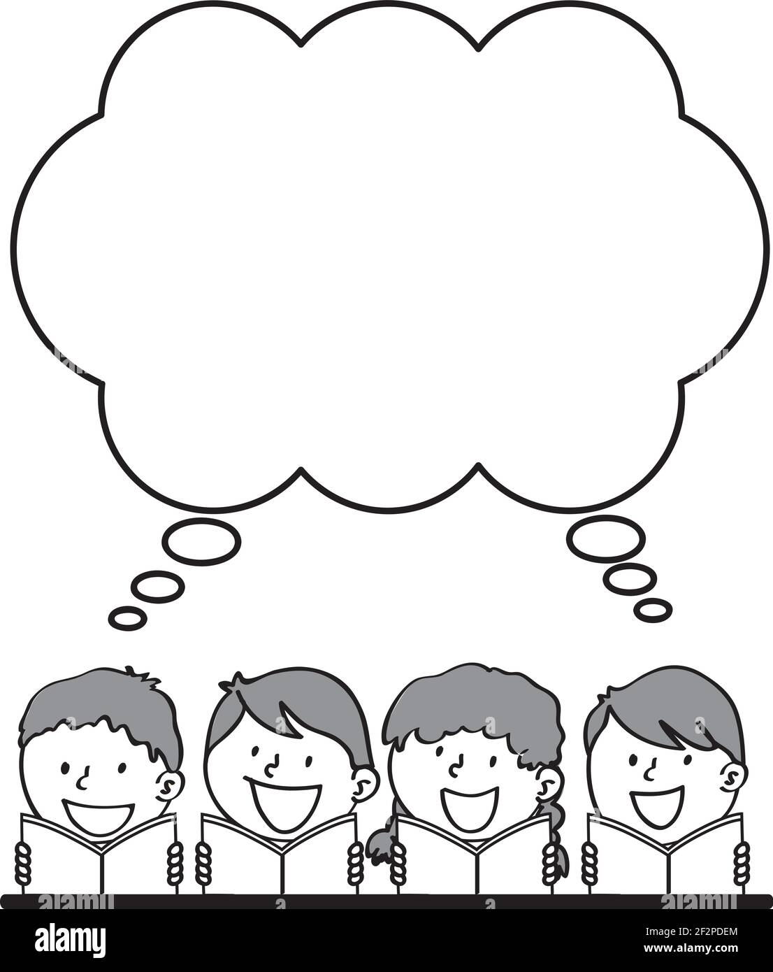 vector cartoon children reading border frame speech bubble background ...