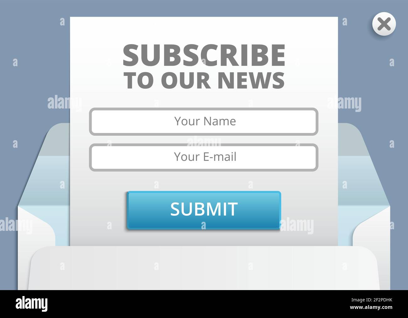 Subscribe to newsletter web and app form vector template. Newsletter ...