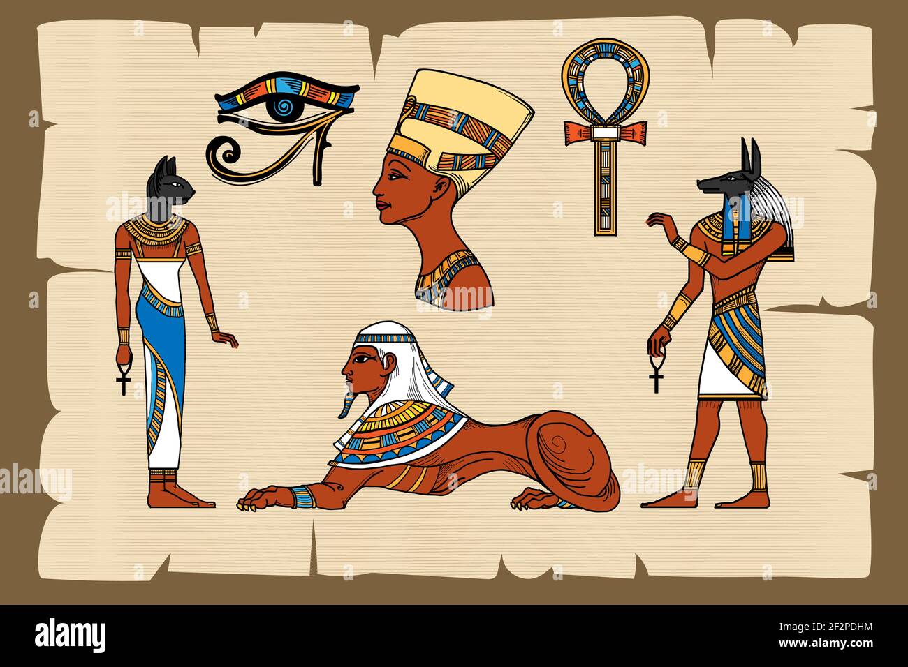 Ancient Egypt symbols on papyrus. Papyrus egyptian, ancient history ...