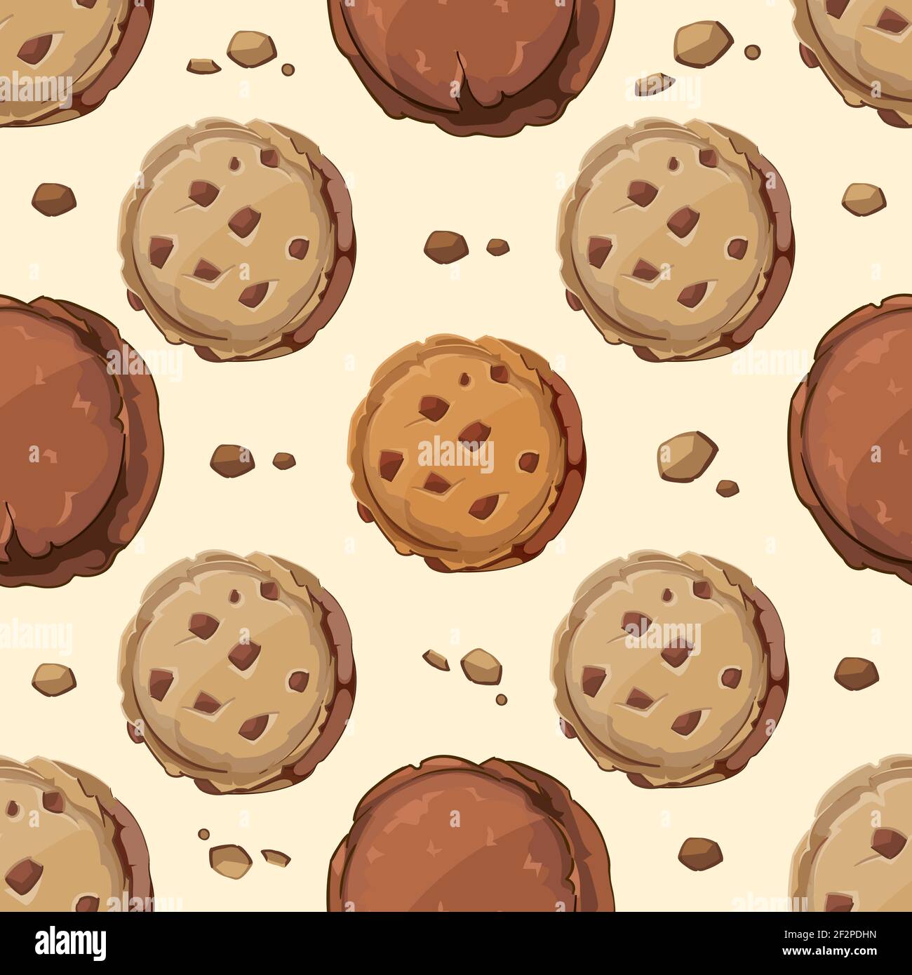 Cookies vector seamless pattern. Cookie sweet food, dessert cookie food ...