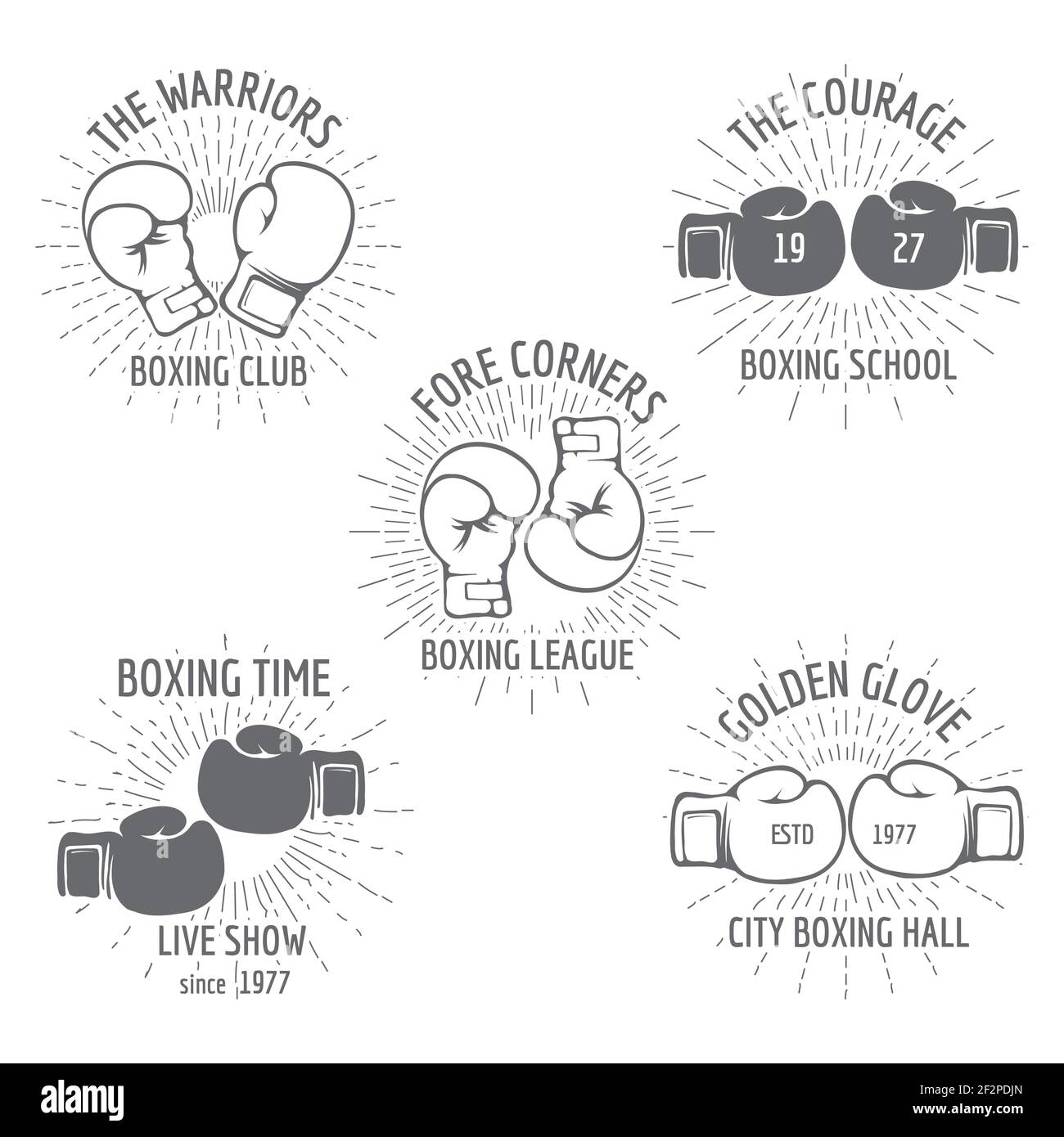 Boxing logo set Stock Vector Images - Alamy
