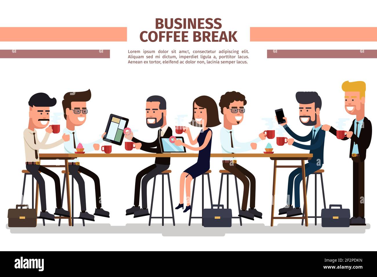 Business coffee break. Coffee break business, people with cup ...