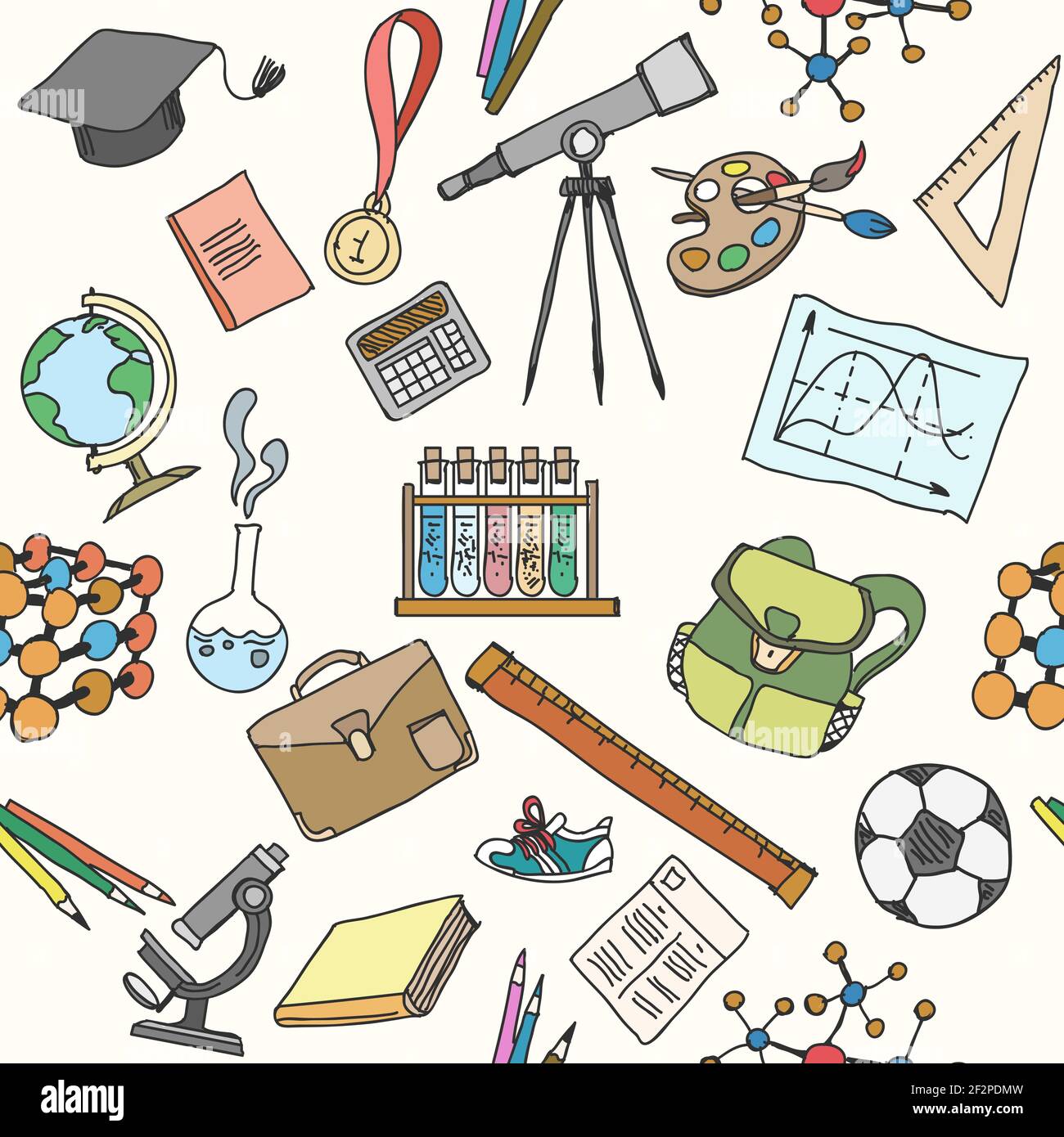 Back to school sketch seamless pattern. School seamless, education ...
