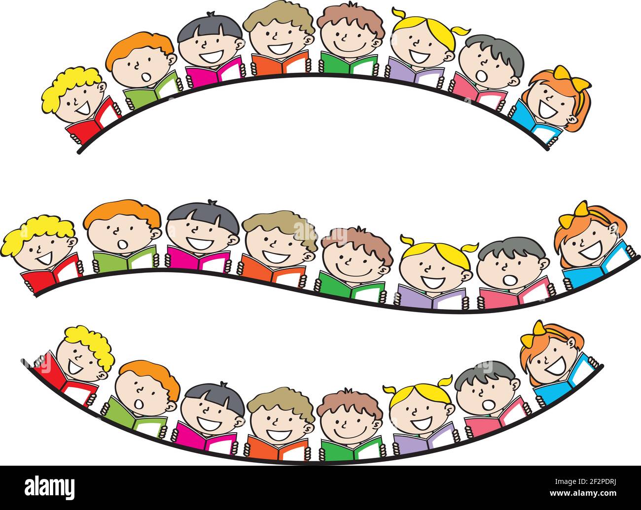 vector cartoon children reading border frame speech bubble background ...
