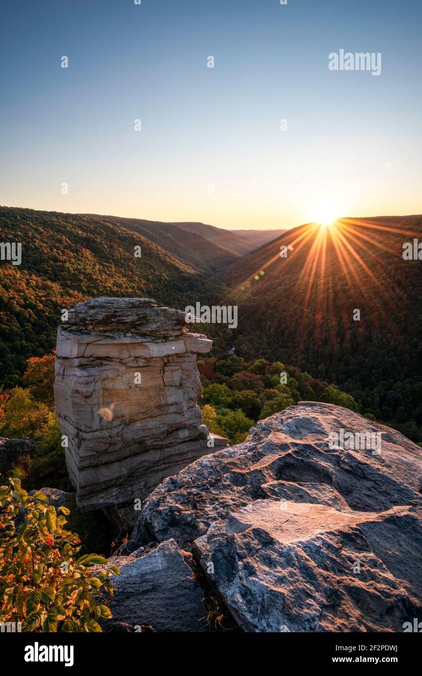 A clear sky sunset at Lindy Point in early October overlooking the ...