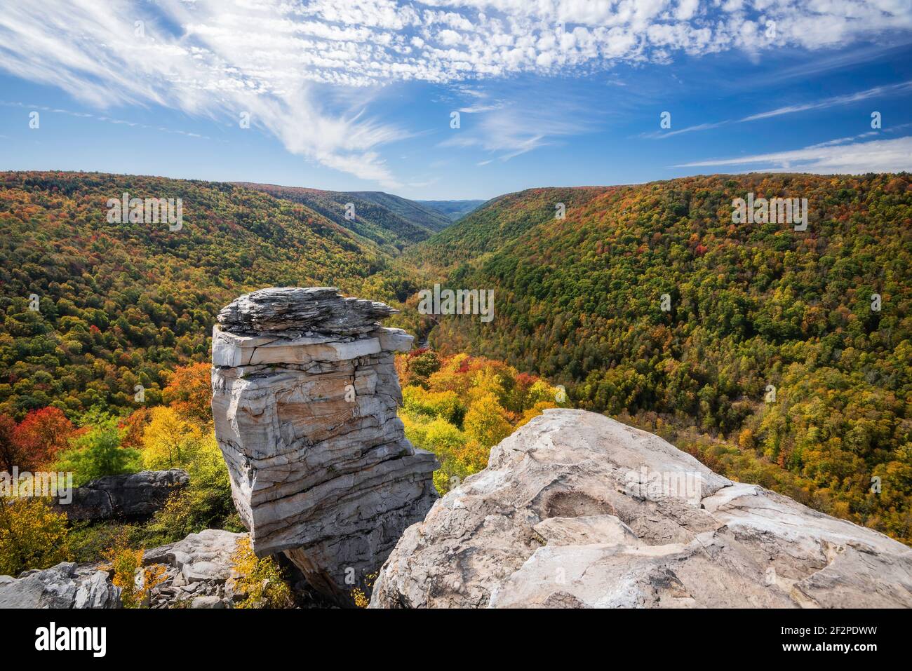 An early October afternoon view at the Lindy Point overlook of ...