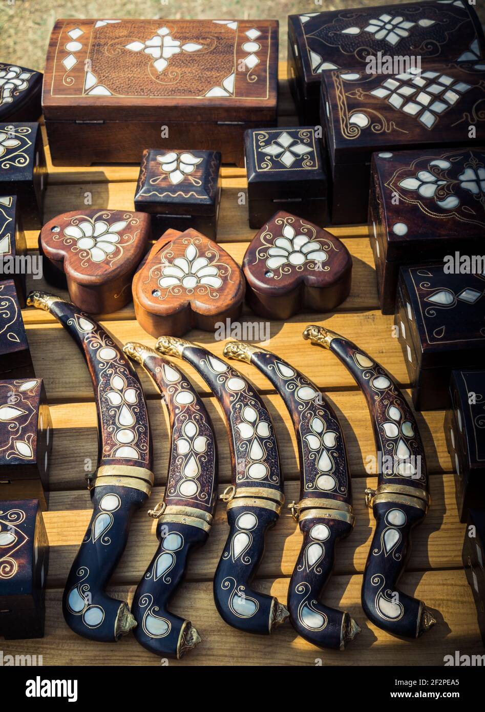 Ottoman Turkish style daggers with mother of pearl inlays Stock Photo ...
