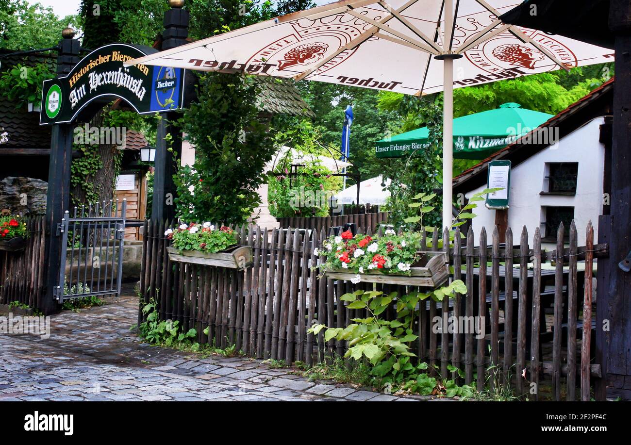 Entrance to a popular biergarten in Nuremberg, germany Stock Photo - Alamy