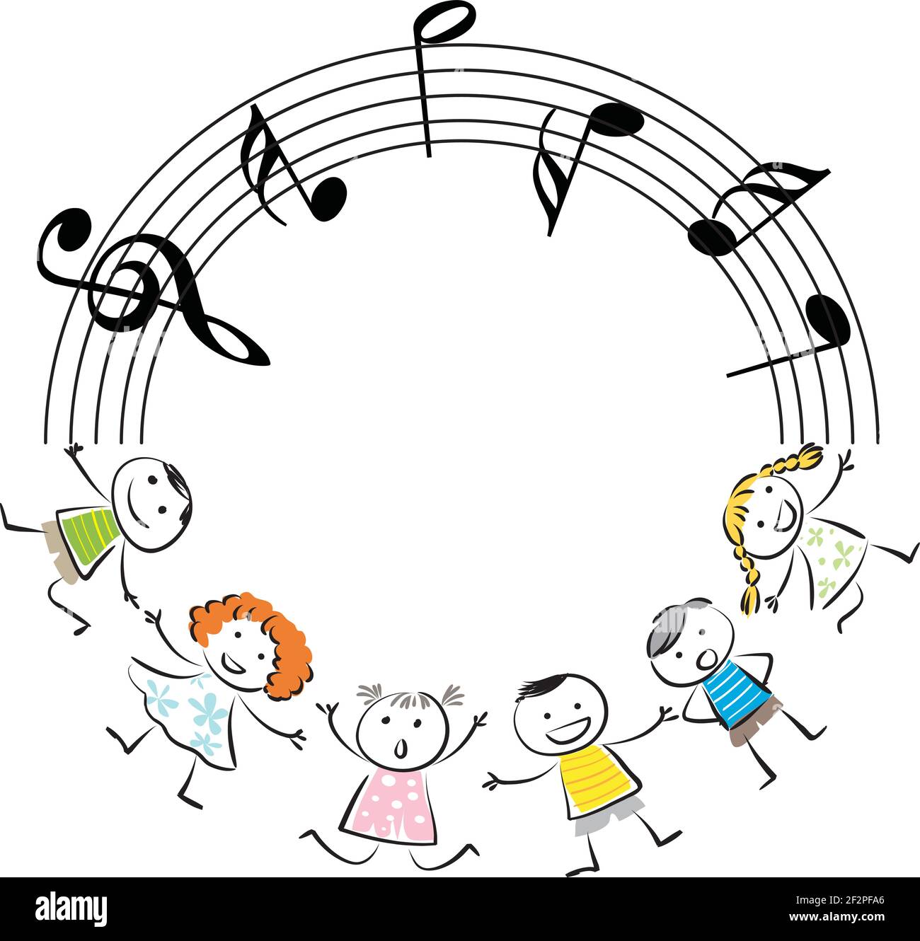 vector cartoon children with music Stock Vector Image & Art - Alamy