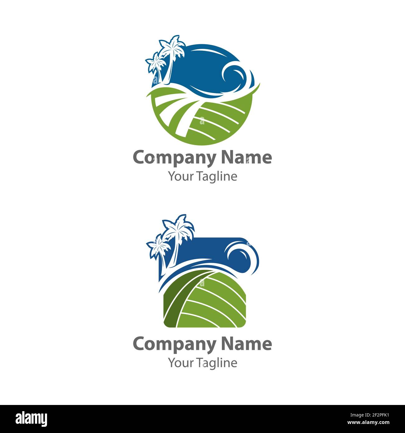 The farm logo template. Meadow silhouette, land symbol with horizon in ...