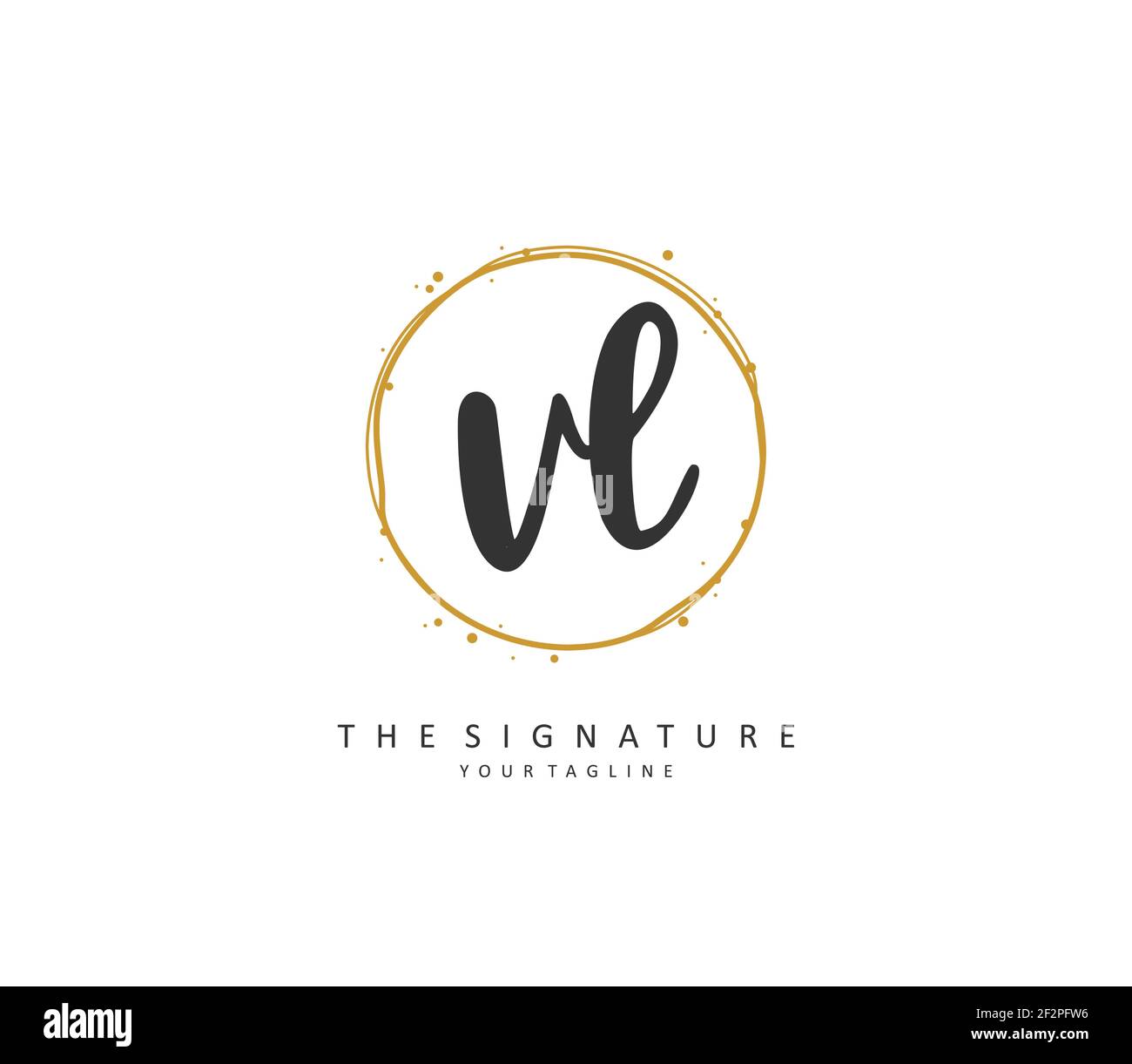 VL Initial letter handwriting and signature logo. A concept handwriting ...