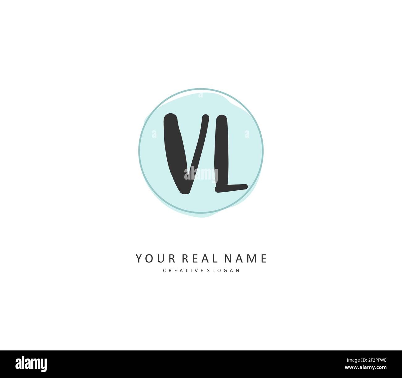 VL Initial letter handwriting and signature logo. A concept handwriting ...