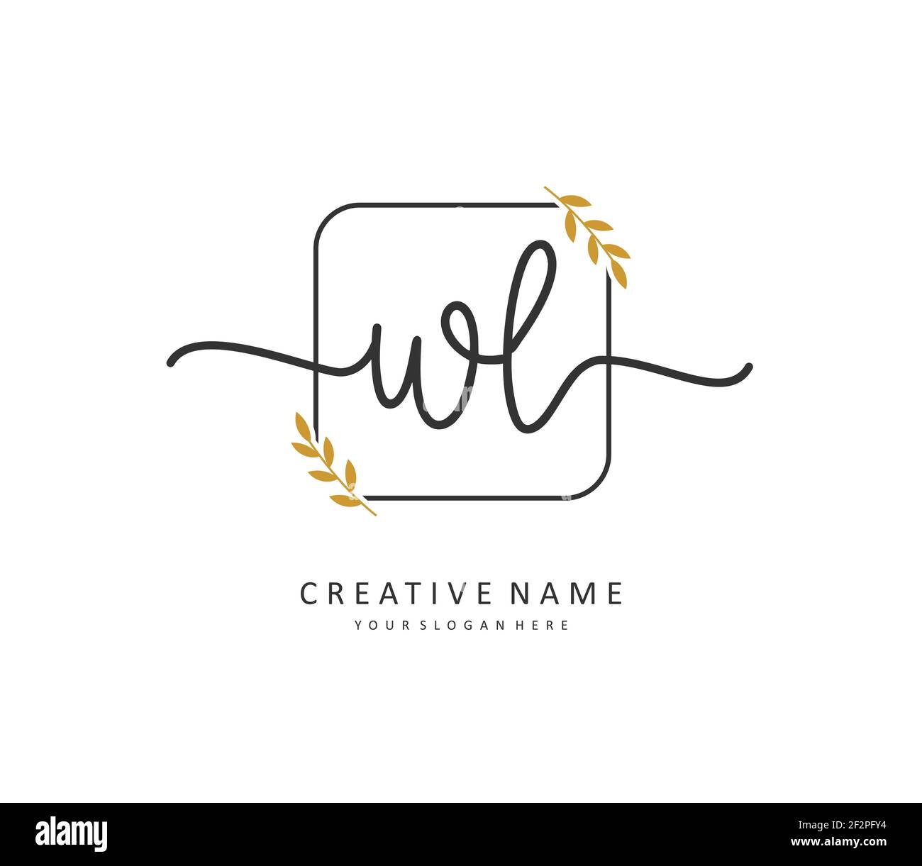 WL Initial letter handwriting and signature logo. A concept handwriting ...