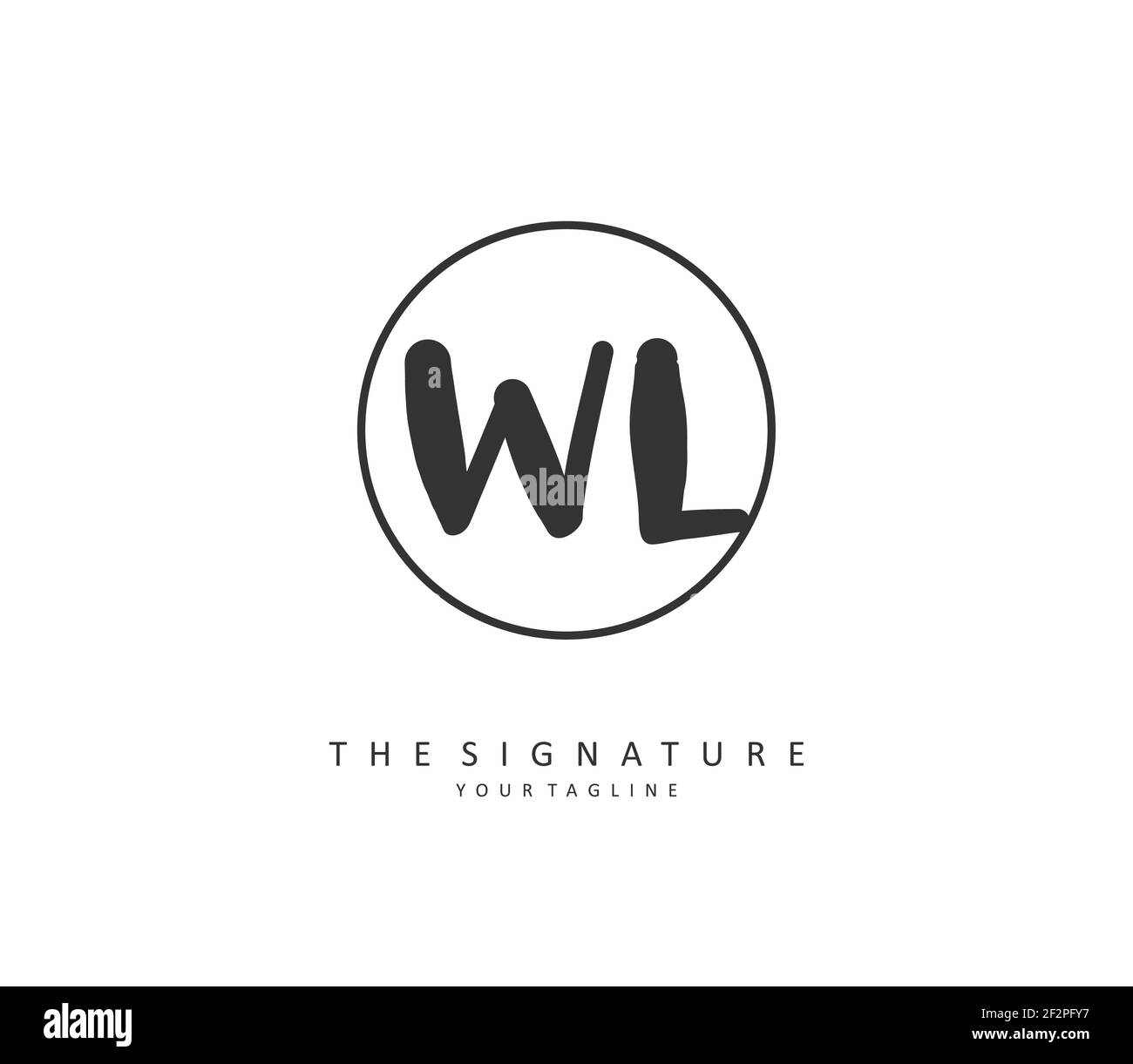 WL Initial letter handwriting and signature logo. A concept handwriting ...