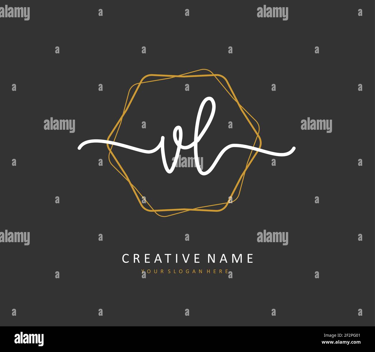 VL Initial letter handwriting and signature logo. A concept handwriting ...