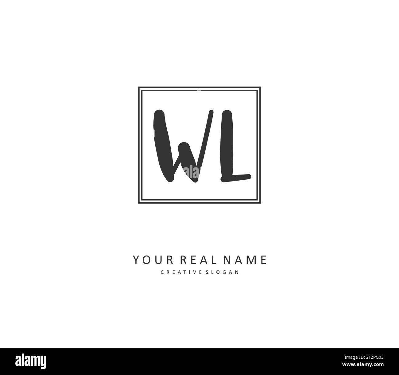 WL Initial letter handwriting and signature logo. A concept handwriting ...