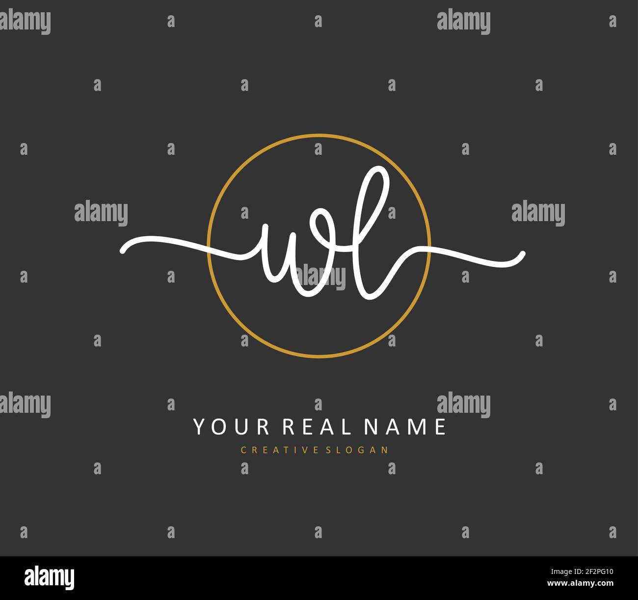 WL Initial letter handwriting and signature logo. A concept handwriting ...