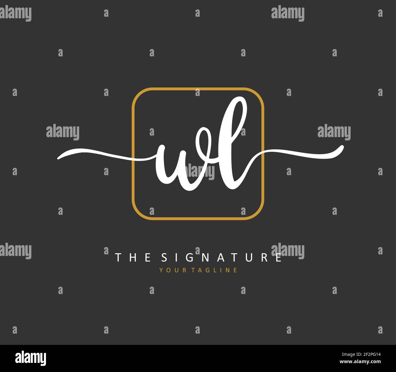 WL Initial letter handwriting and signature logo. A concept handwriting ...