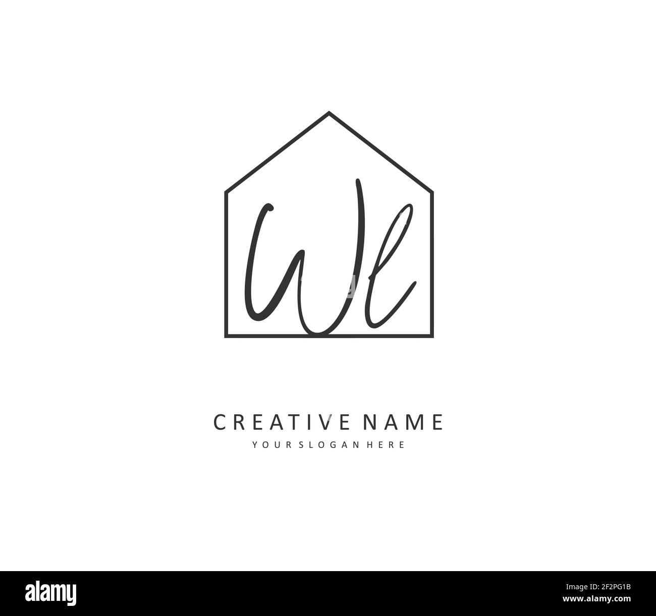 WL Initial letter handwriting and signature logo. A concept handwriting ...