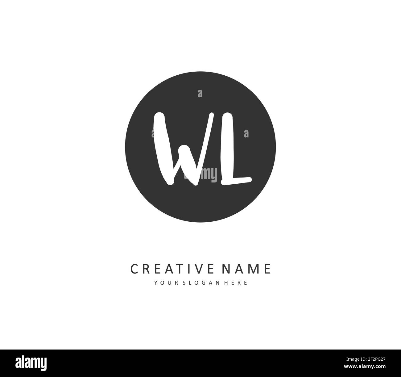 WL Initial letter handwriting and signature logo. A concept handwriting ...