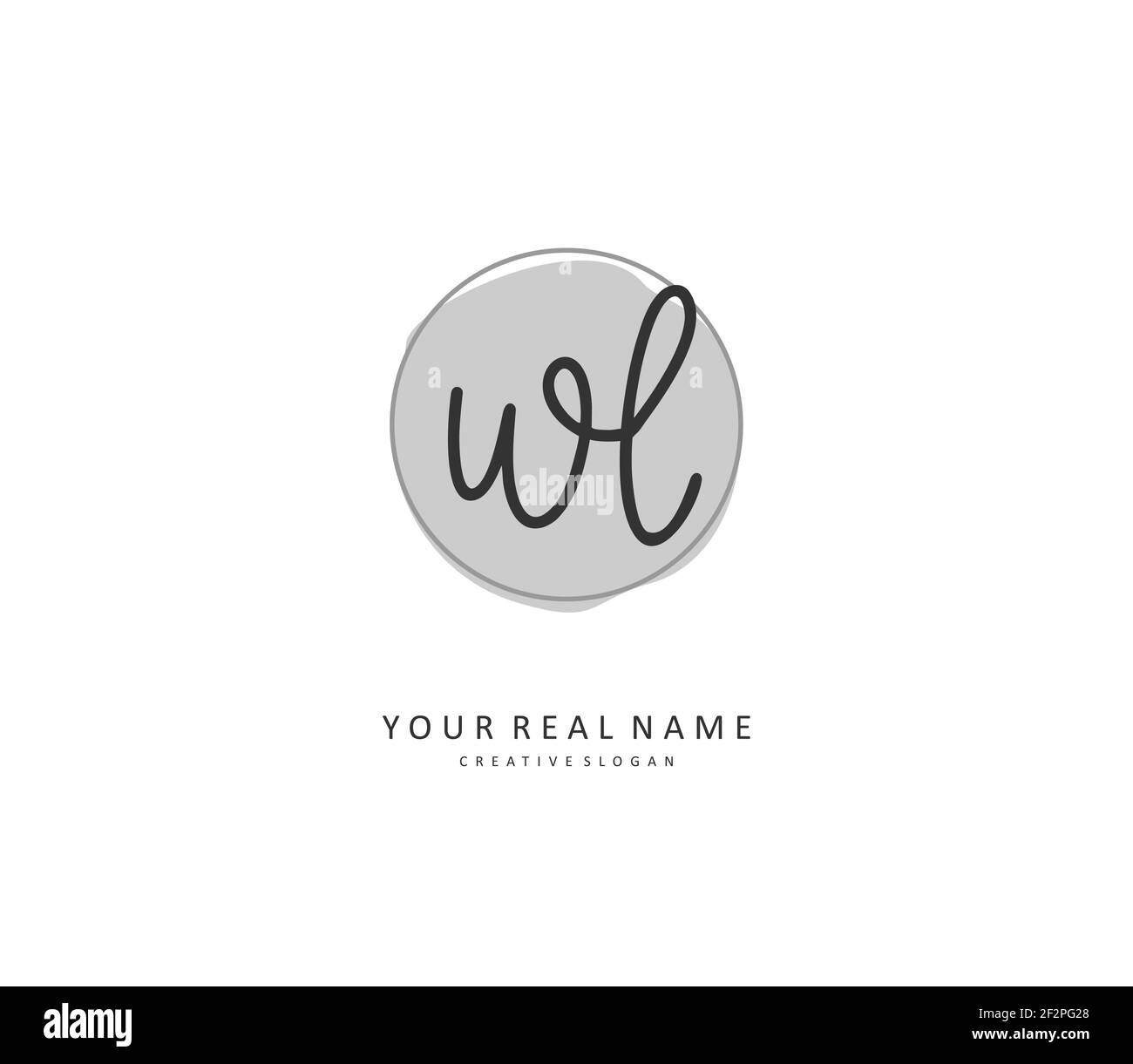 WL Initial letter handwriting and signature logo. A concept handwriting ...