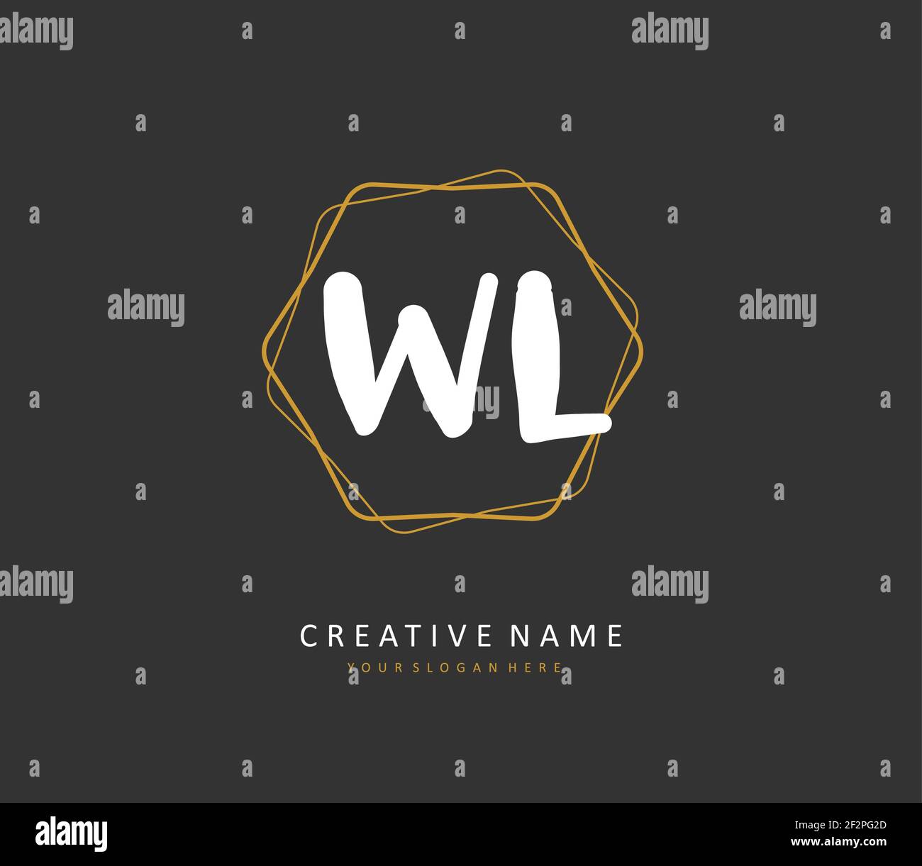 WL Initial letter handwriting and signature logo. A concept handwriting ...