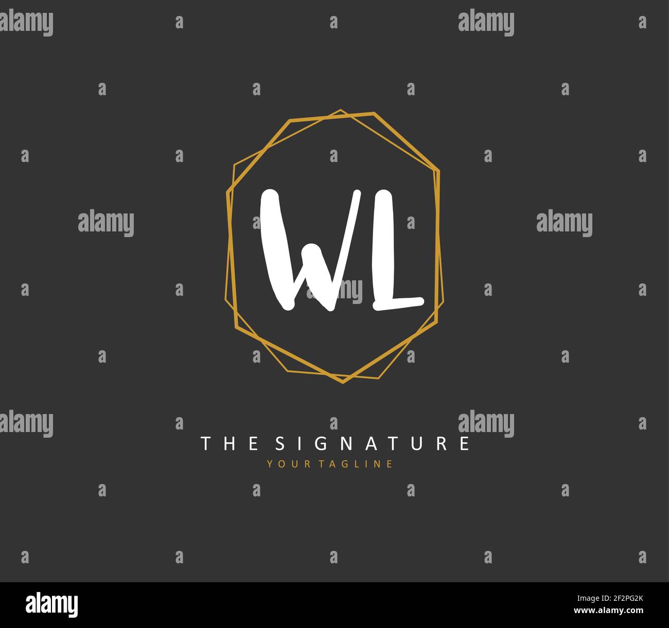 WL Initial letter handwriting and signature logo. A concept handwriting ...