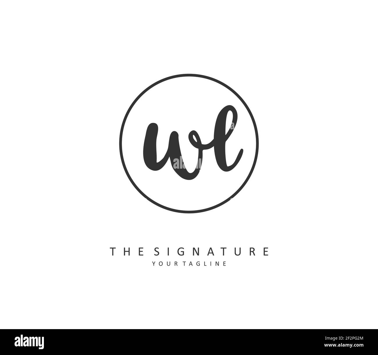 WL Initial letter handwriting and signature logo. A concept handwriting ...