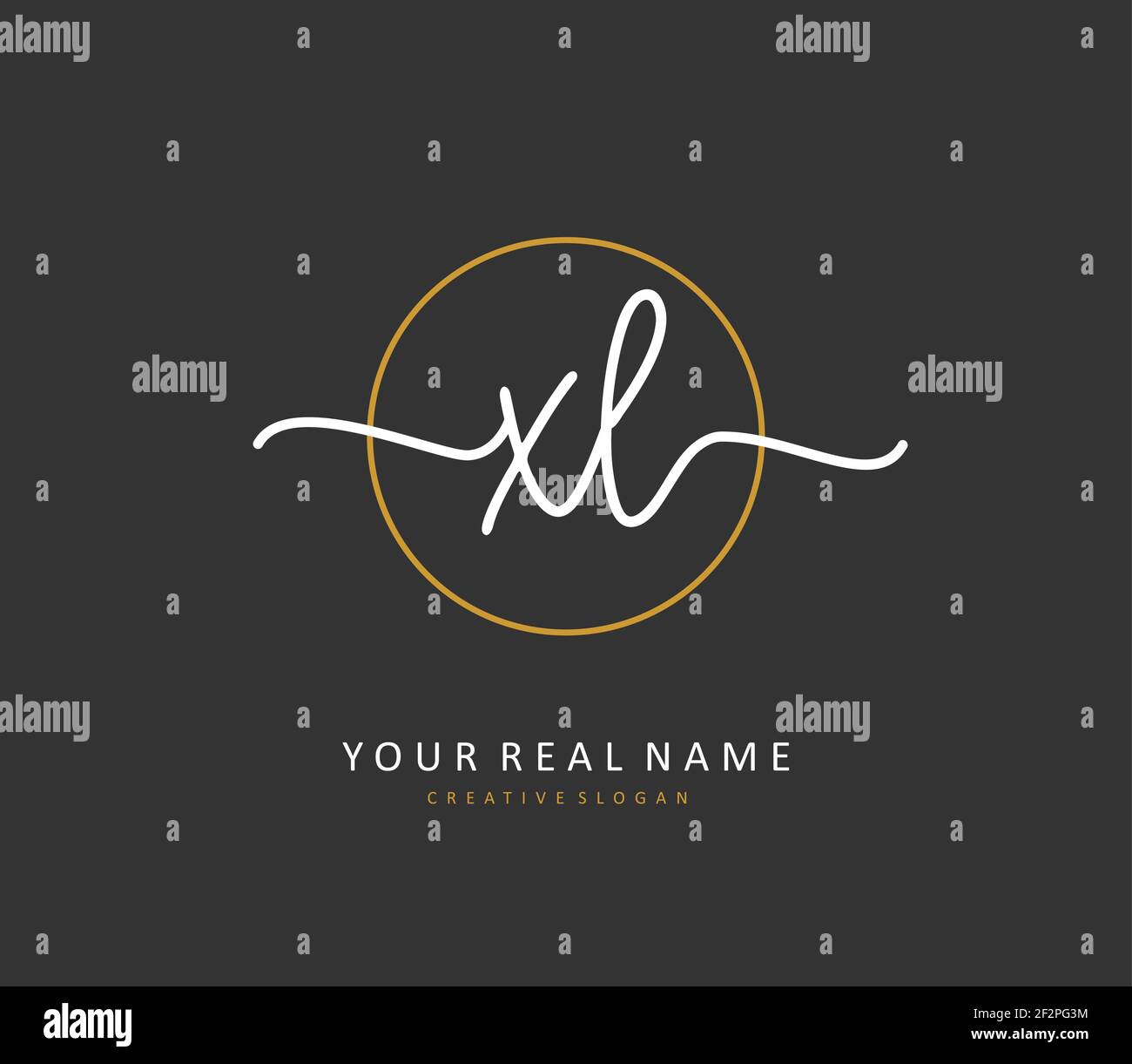 XL Initial letter handwriting and signature logo. A concept handwriting ...