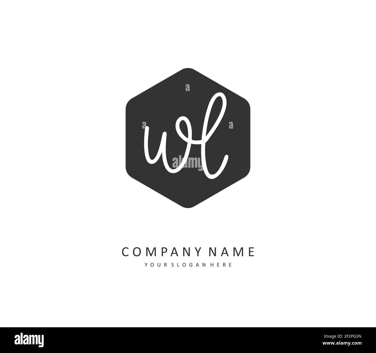 WL Initial letter handwriting and signature logo. A concept handwriting ...