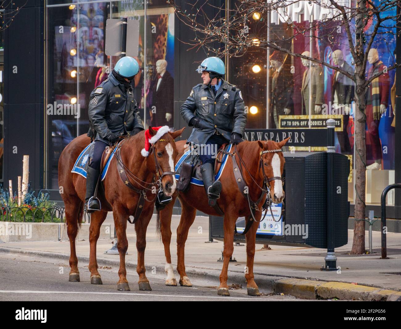 Two Chicago mounted police officers Stock Photo - Alamy