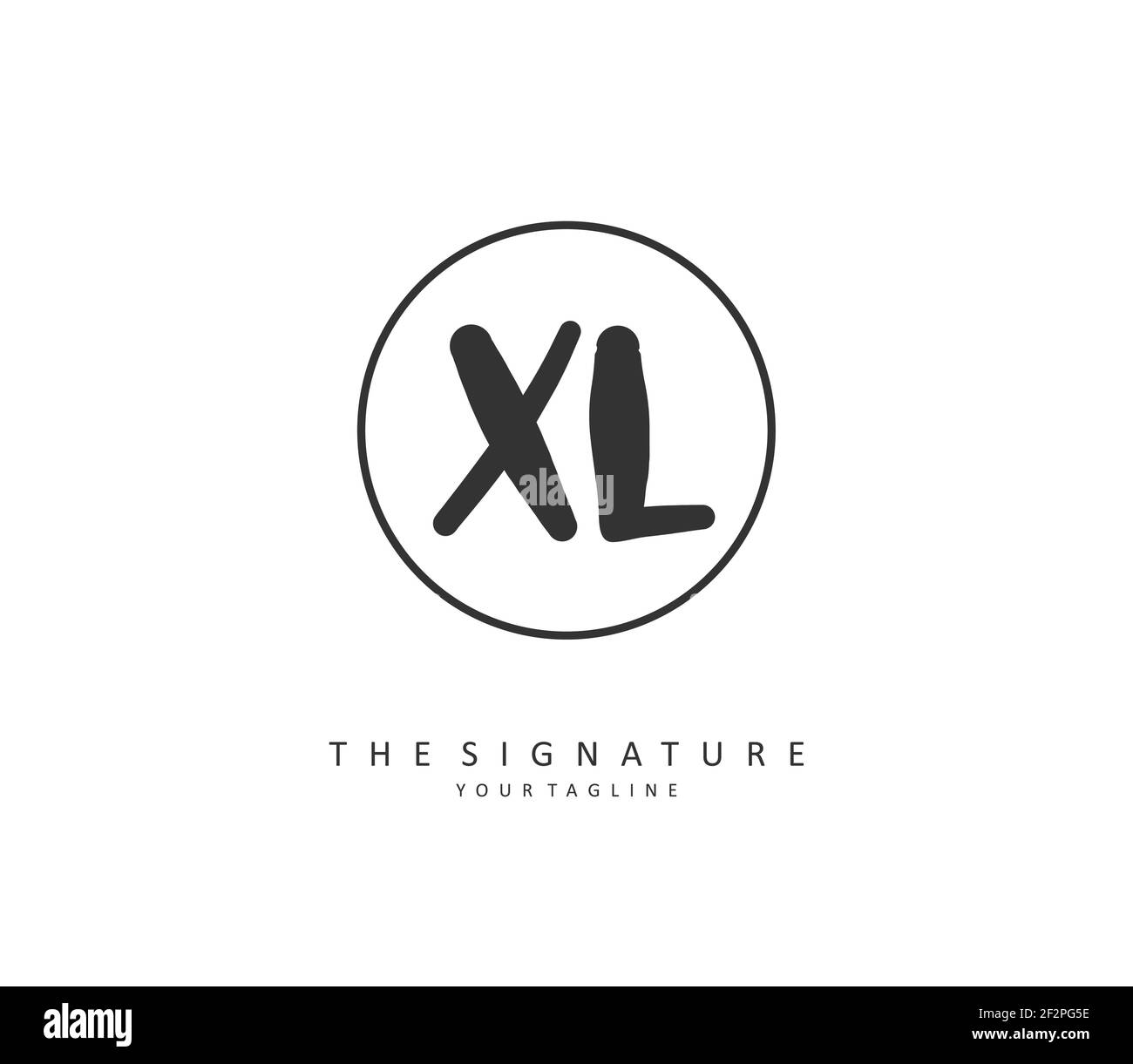 XL Initial letter handwriting and signature logo. A concept handwriting ...
