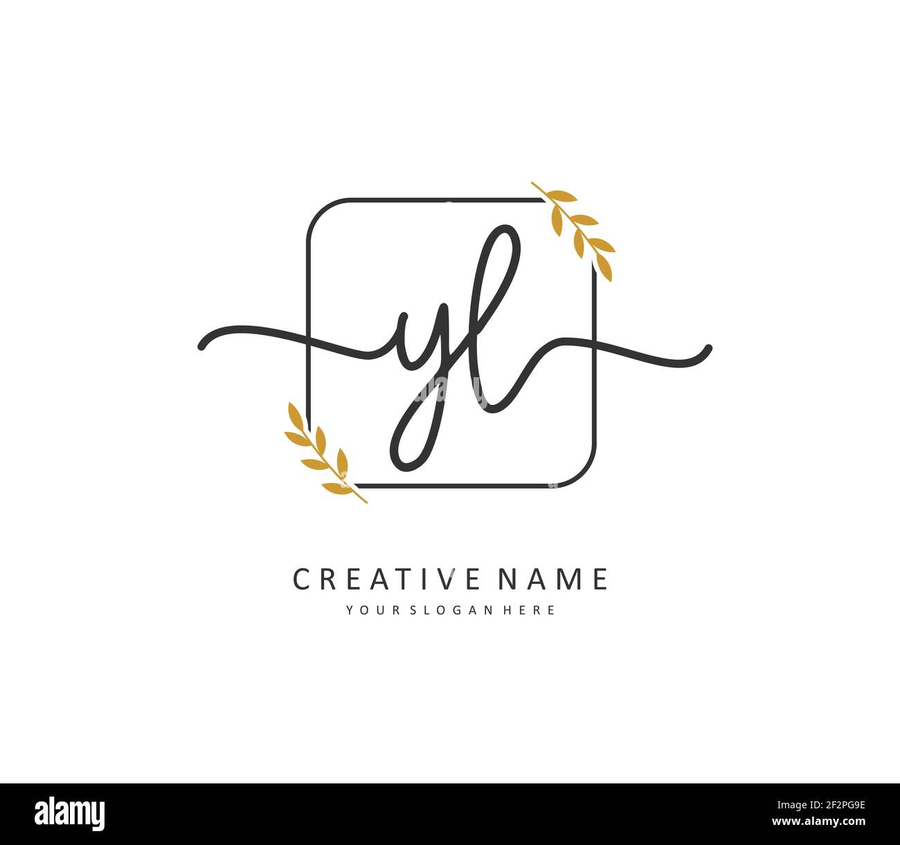 YL Initial letter handwriting and signature logo. A concept handwriting ...