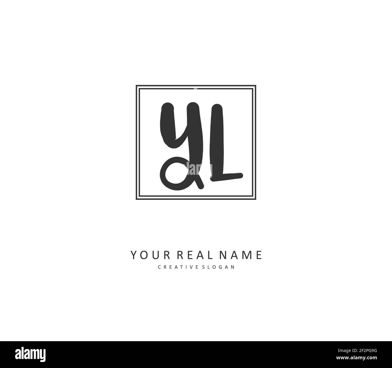 YL Initial letter handwriting and signature logo. A concept handwriting ...