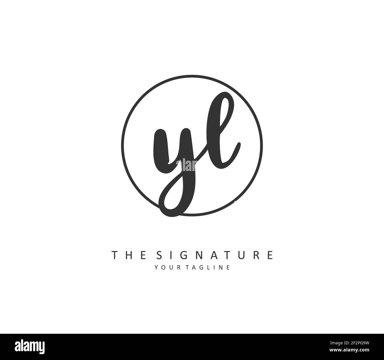 YL Initial letter handwriting and signature logo. A concept handwriting ...