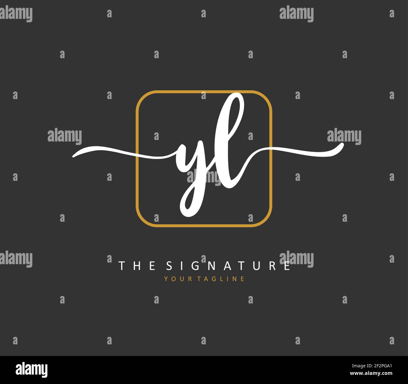 YL Initial letter handwriting and signature logo. A concept handwriting ...