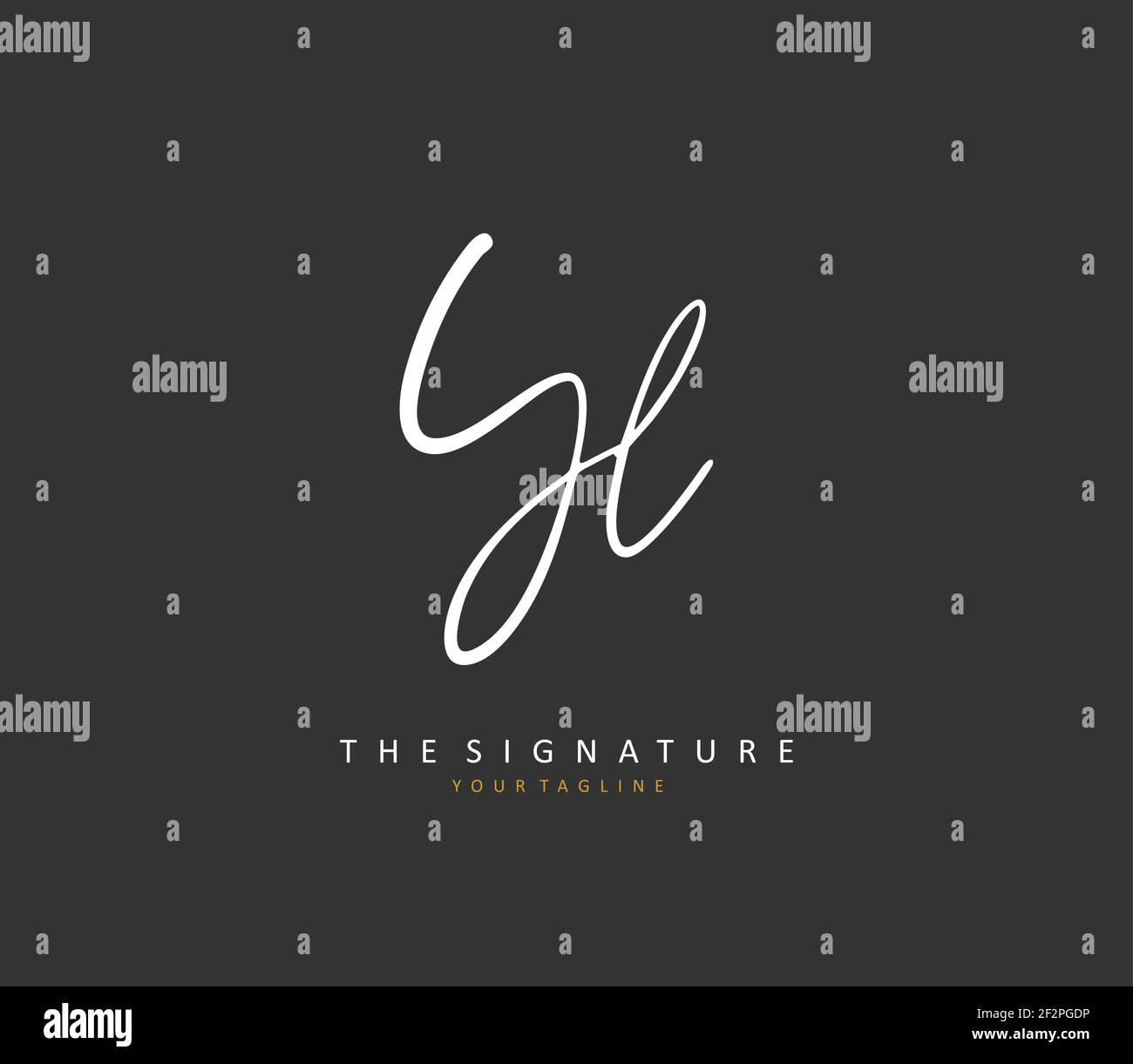 YL Initial letter handwriting and signature logo. A concept handwriting ...