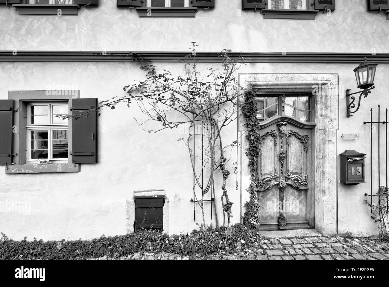 House facade, autumn, historic town center, Sulzfeld am Main, Kitzingen ...
