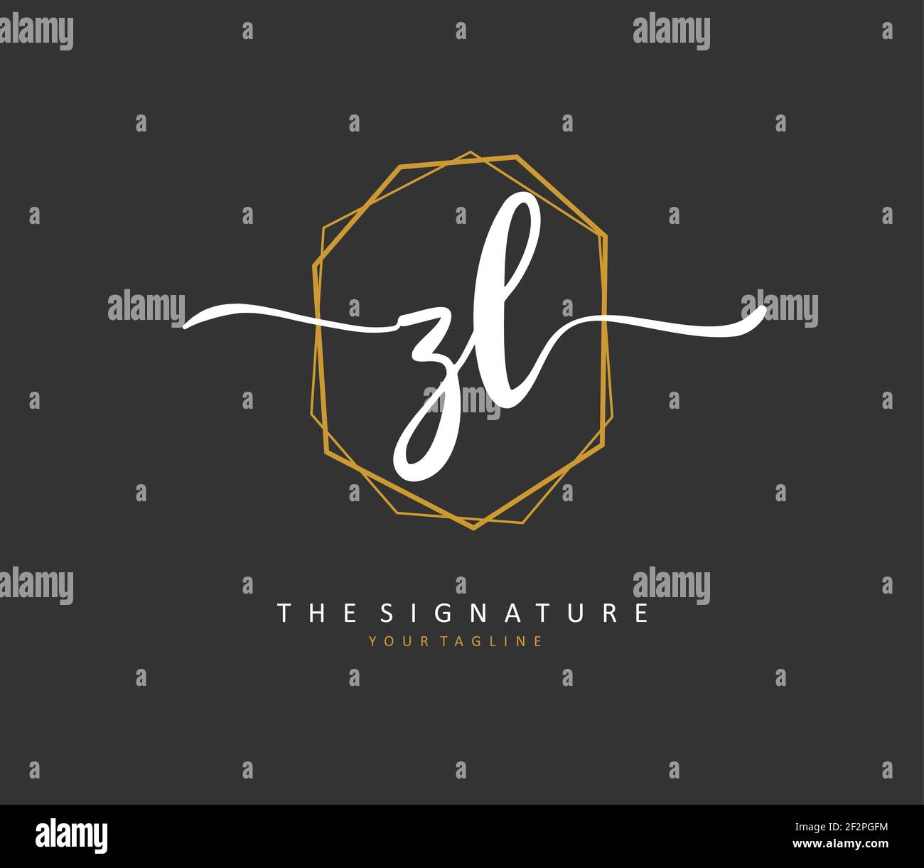 ZL Initial letter handwriting and signature logo. A concept handwriting ...