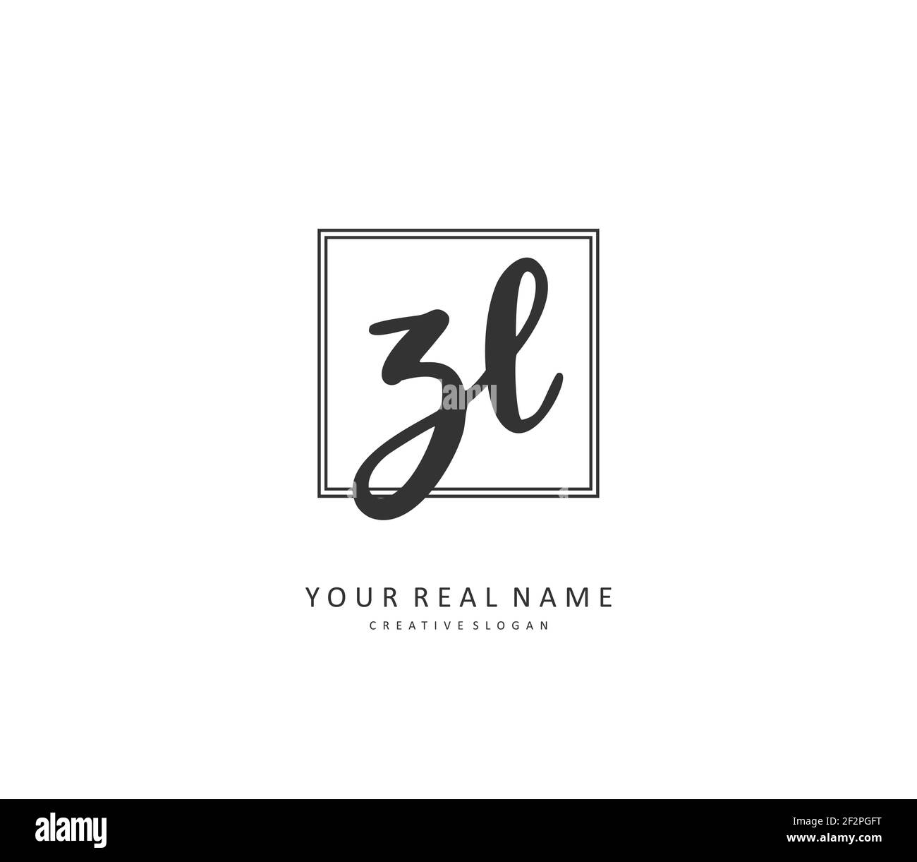 ZL Initial letter handwriting and signature logo. A concept handwriting ...