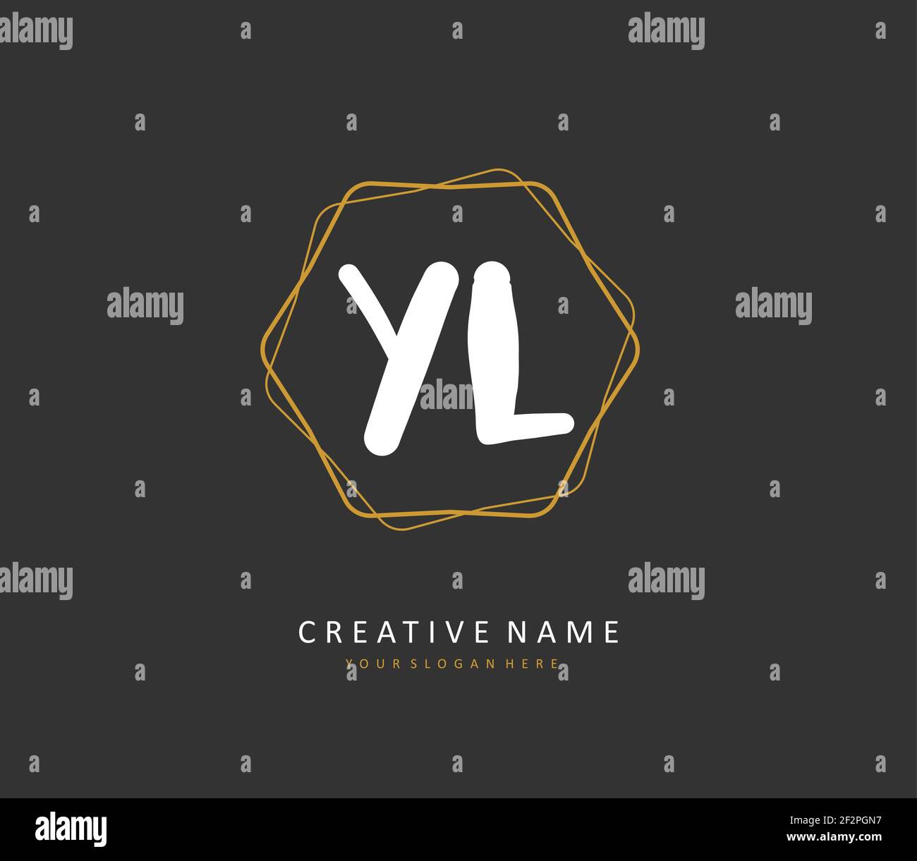 YL Initial letter handwriting and signature logo. A concept handwriting ...