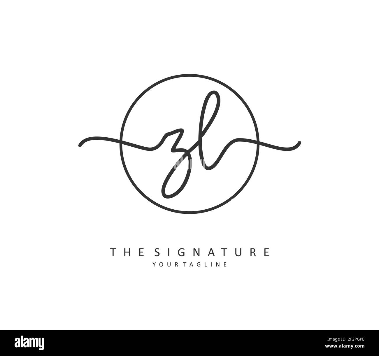ZL Initial letter handwriting and signature logo. A concept handwriting ...