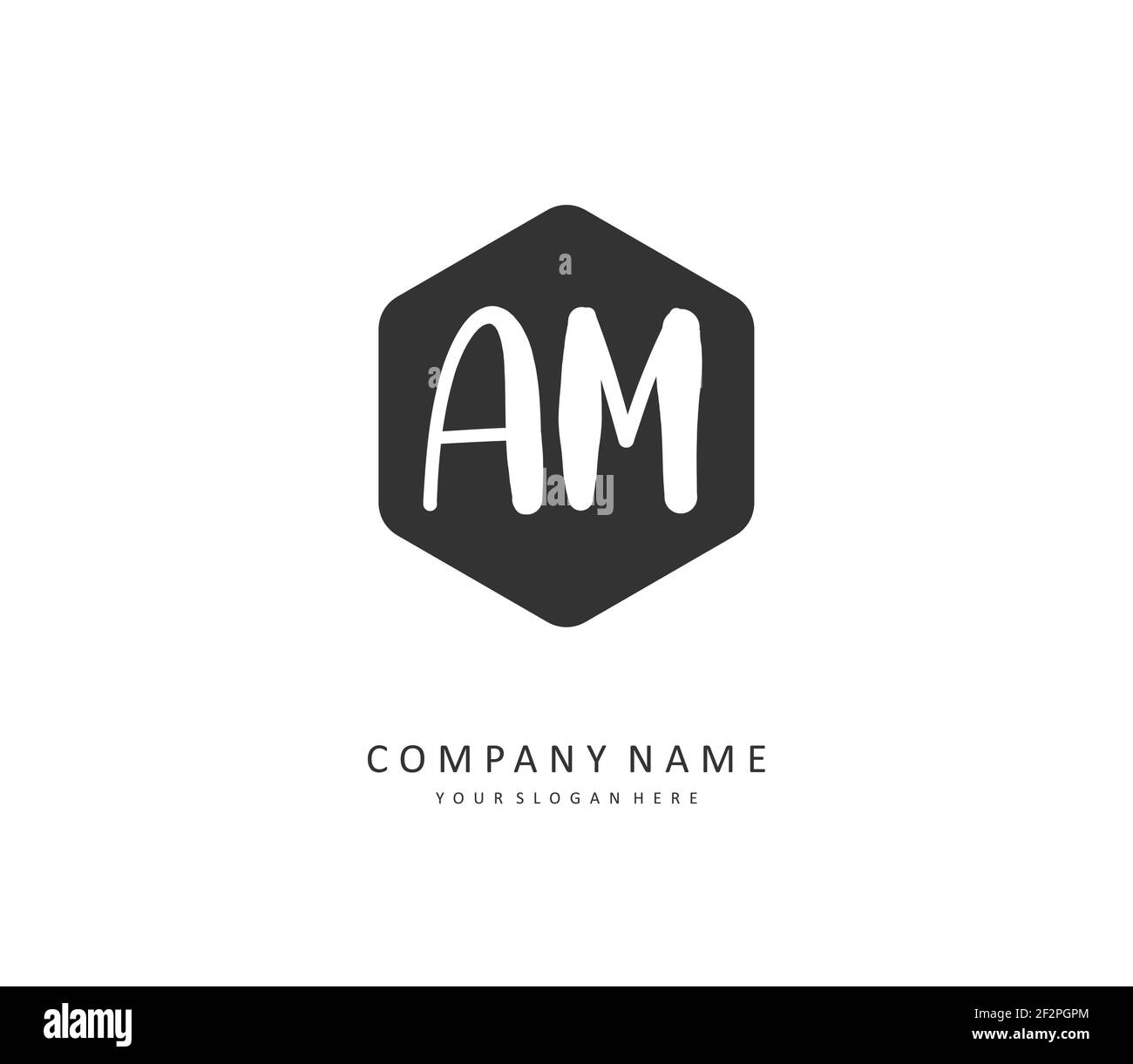 A M AM Initial letter handwriting and signature logo. A concept ...